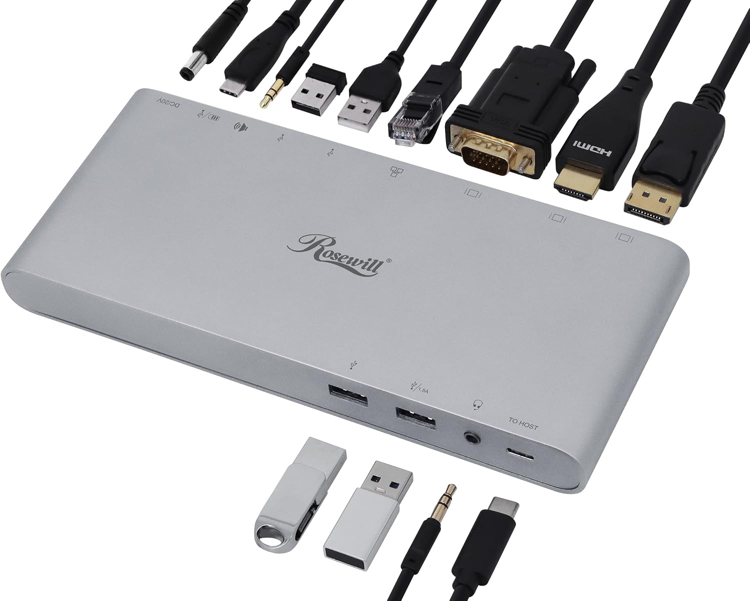 Amazon.com: Rosewill 12-Port Laptop Docking Station, 4K Ultra HD MST ...