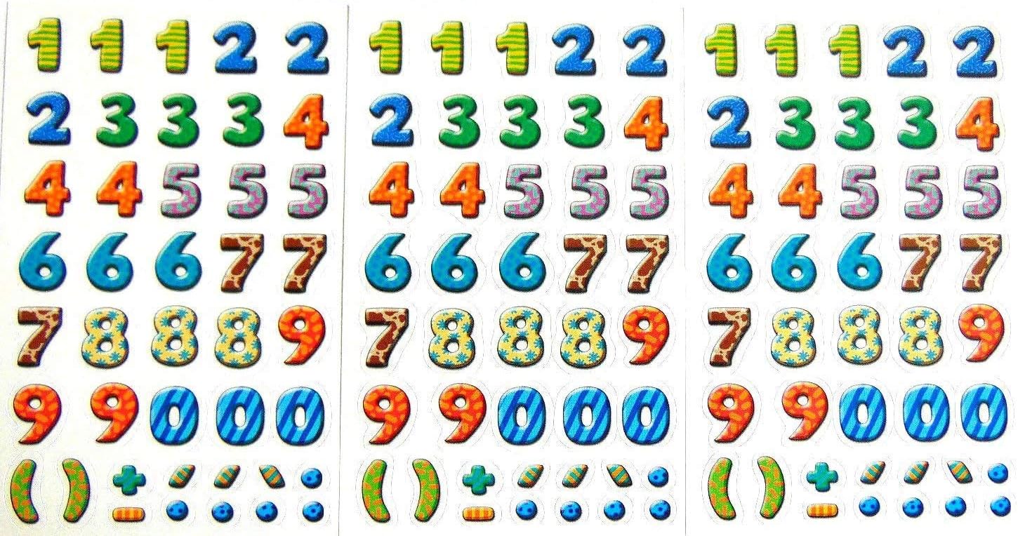 Amazon.com : Minilabel 16mm Coloured Sticky Numbers , 0-9 Stickers Self ...