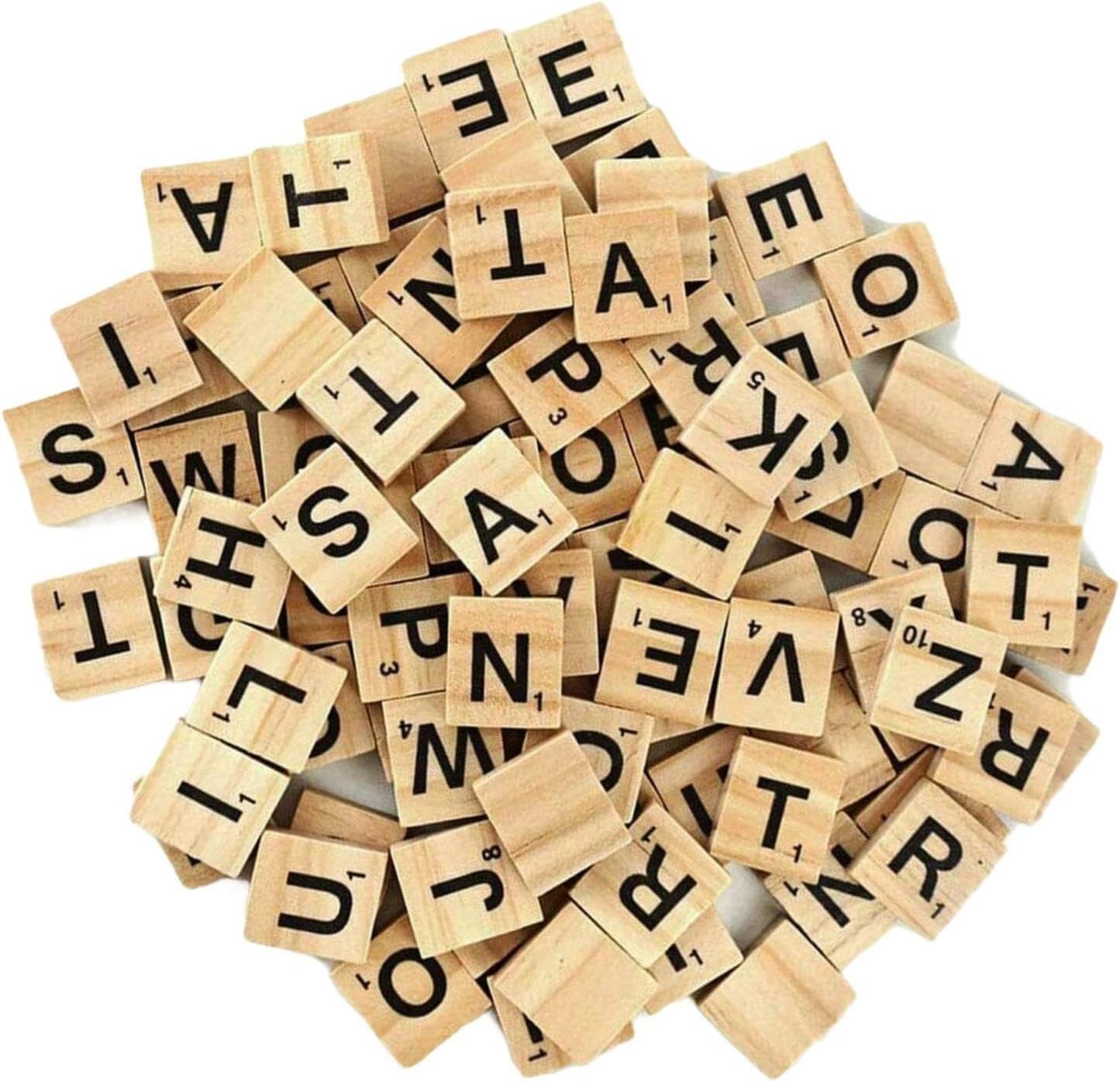 Amazon.com: PLASTIFIC Scrabble Tiles-Full Set in Tan/Natural -Spelling ...