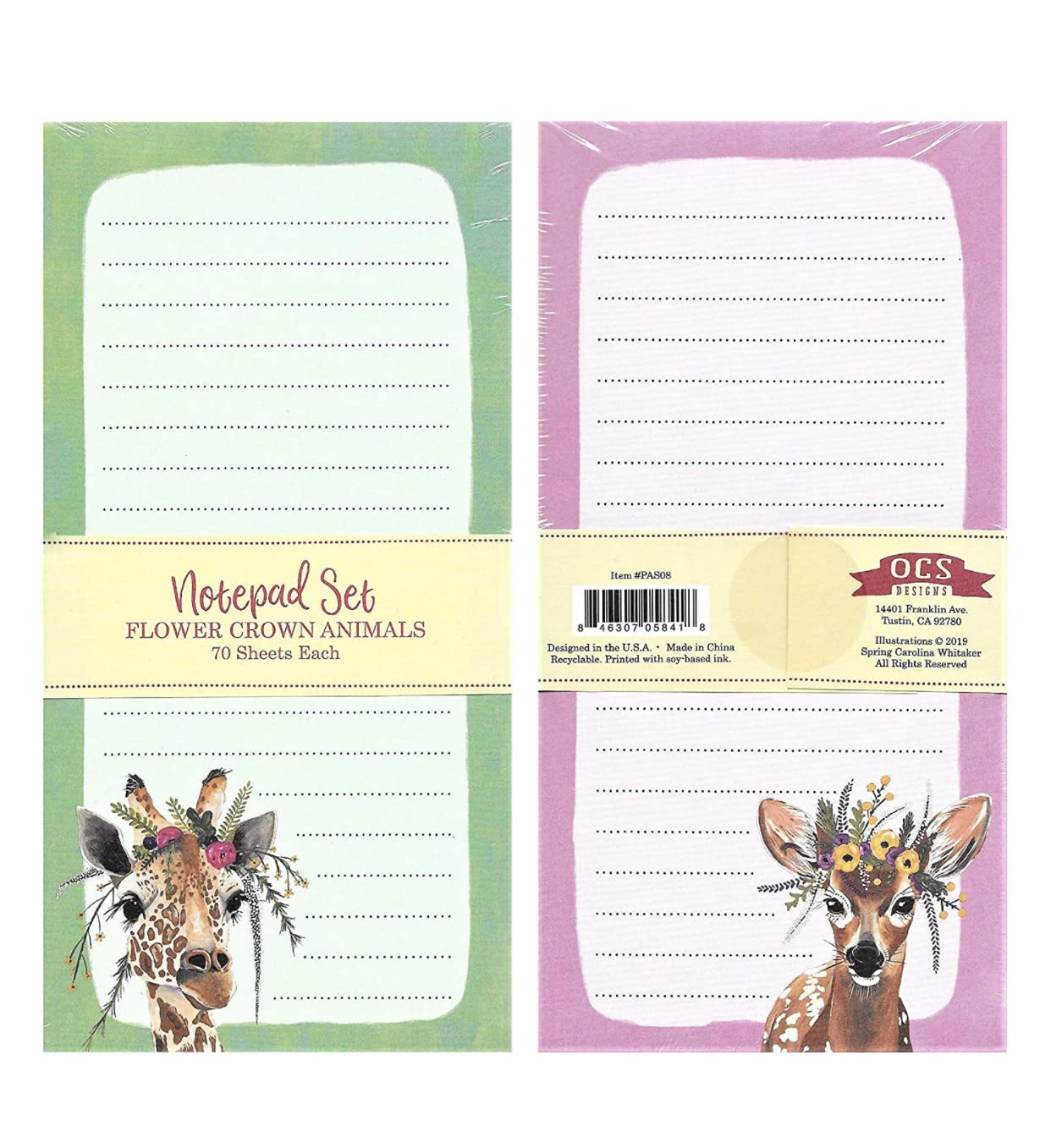 Amazon.com : OCS Designs Flower Crown Animals Giraffe/Fawn Deer ...