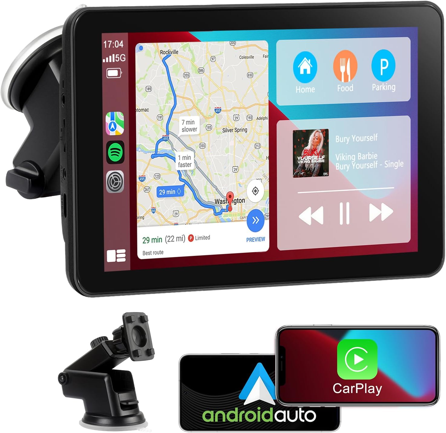 Amazon.com: 6 Inch Car Stereo Screen Compatible Wireless Apple CarPlay ...