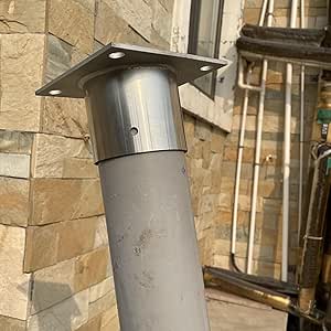 Galvanized Fence Post Base Kit - Heavy Duty Round Brackets & Ground ...