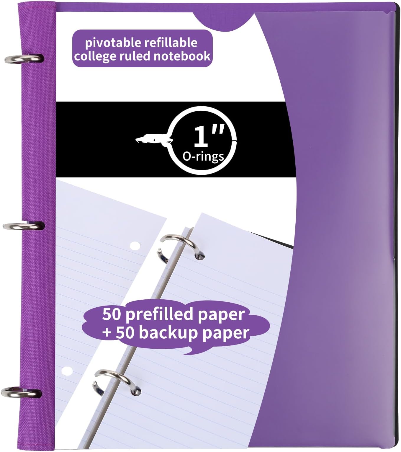 Amazon.com : Tashkummy Pivotable Refillable Notebook, 1 Inch 3 Ring ...