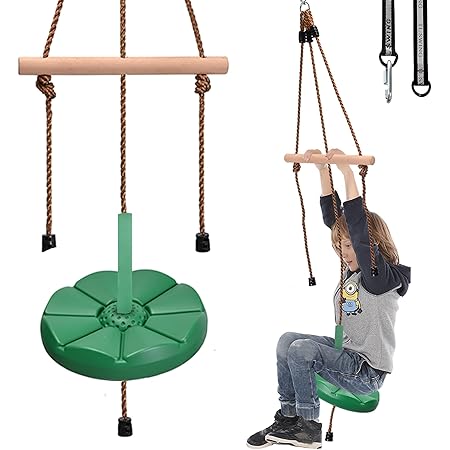 Amazon.com: Climbing Rope with Platforms and Disc Swing Seat Set ...