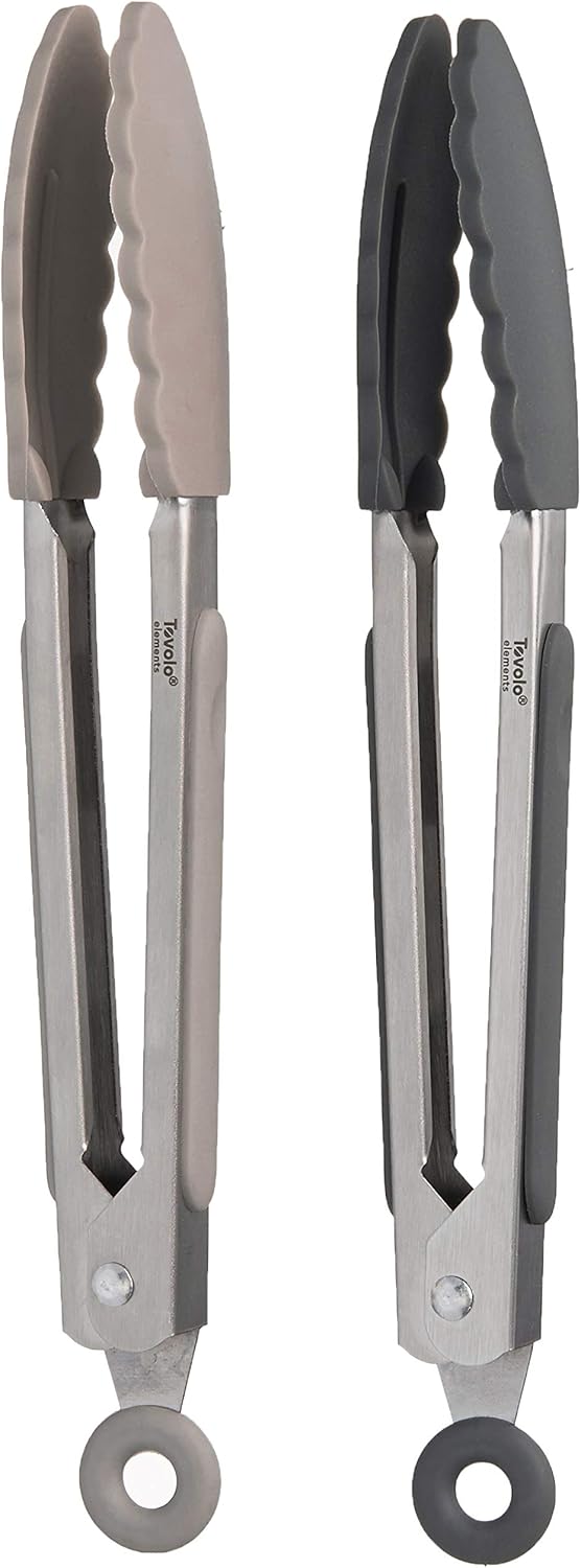 Amazon.com: Tovolo Kitchen Cooking Mini Stainless Steel Tongs 7" with ...