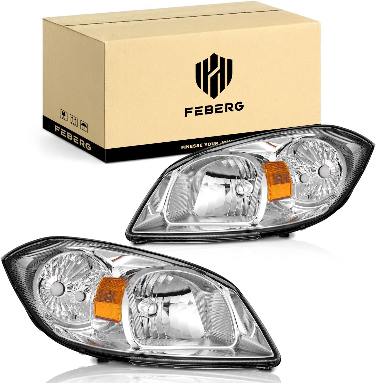 Amazon.com: FEBERG [OE Style Anti-Yellowing headlights for 2005-2010 ...