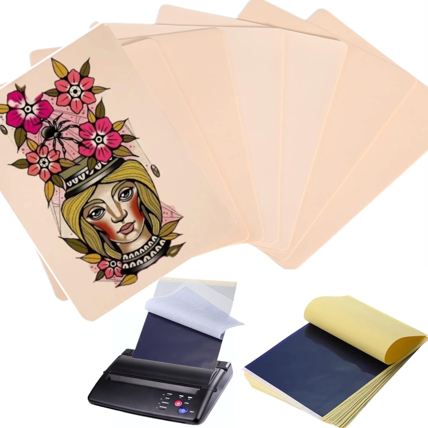 Amazon.com: 36pcs Tattoo Skins with Transfer Paper, 12pcs Tattoo ...
