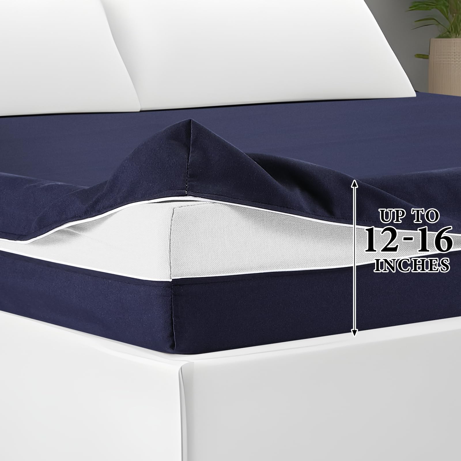 Amazon.com: HunnmingRe Zippered Mattress Fitted Protector 12-16 Inches ...