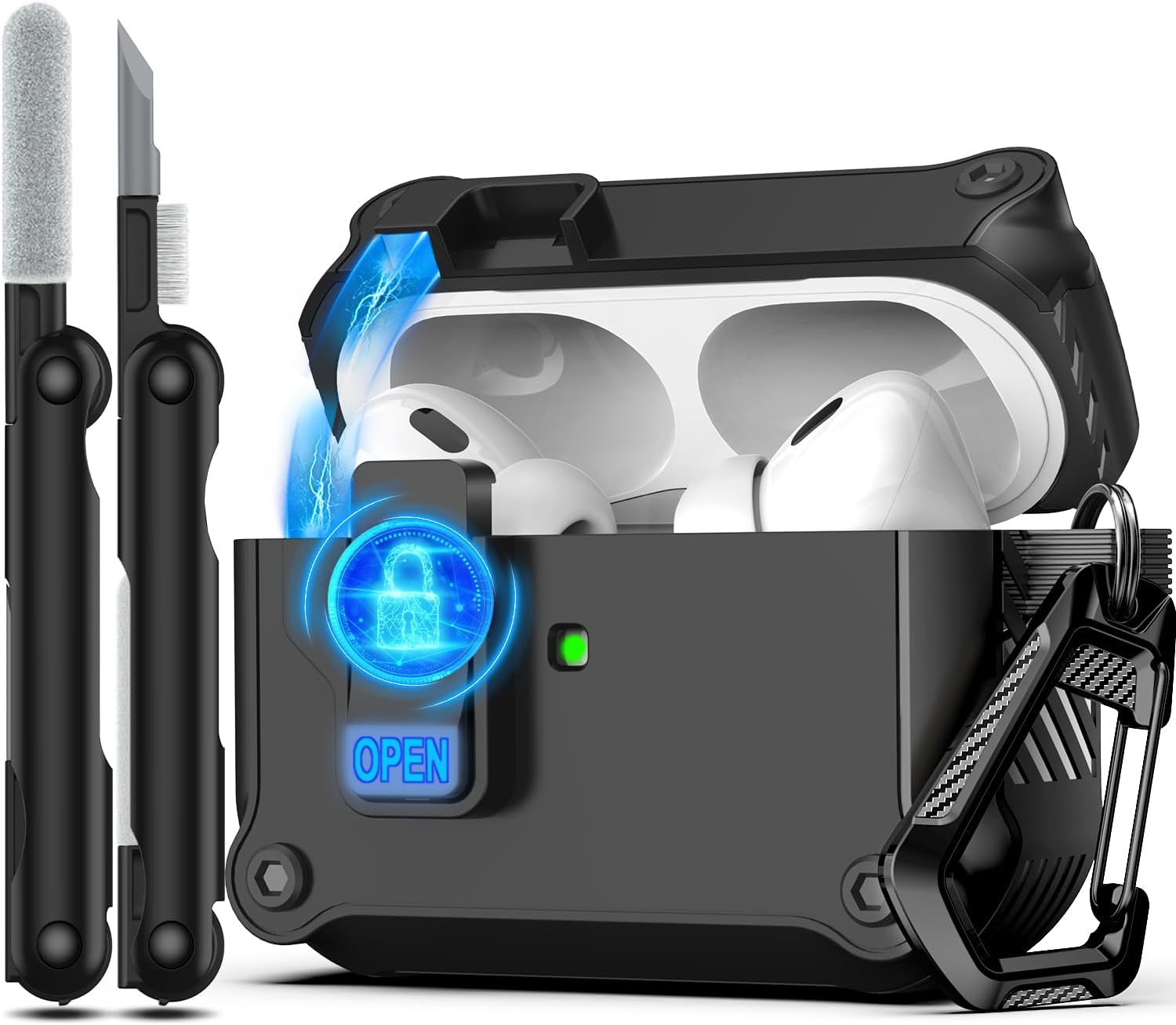 RFUNGUANGO AirPods Pro 2nd/1st Generation Case Cover with Secure Lock ...