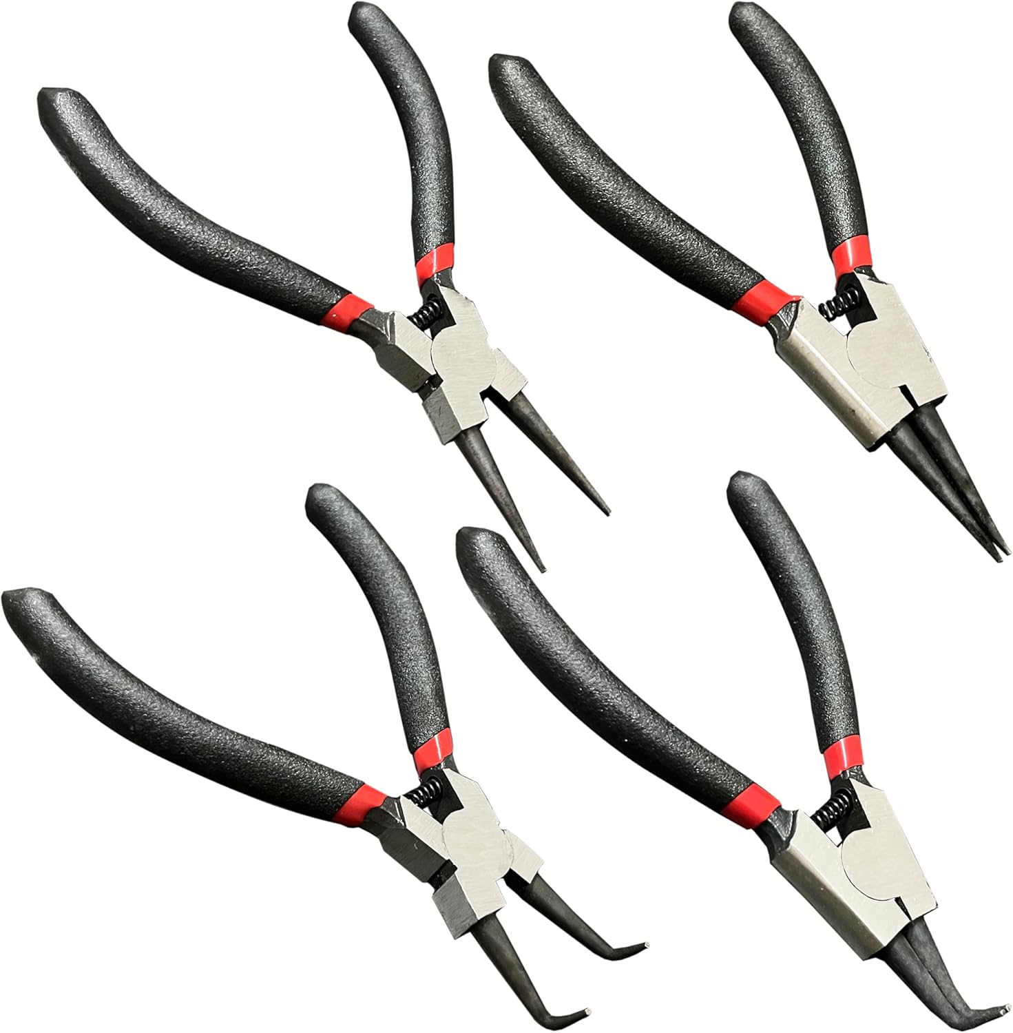 4 PCS Small Snap Ring Pliers Set Mini Internal & External Circlip Plier ...