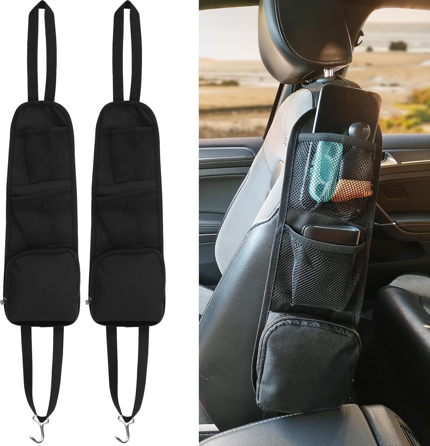 Amazon.com: NEYEUCI 2PCS 1.0 Car Seat Storage Hanging Bag, Multi-Pocket ...