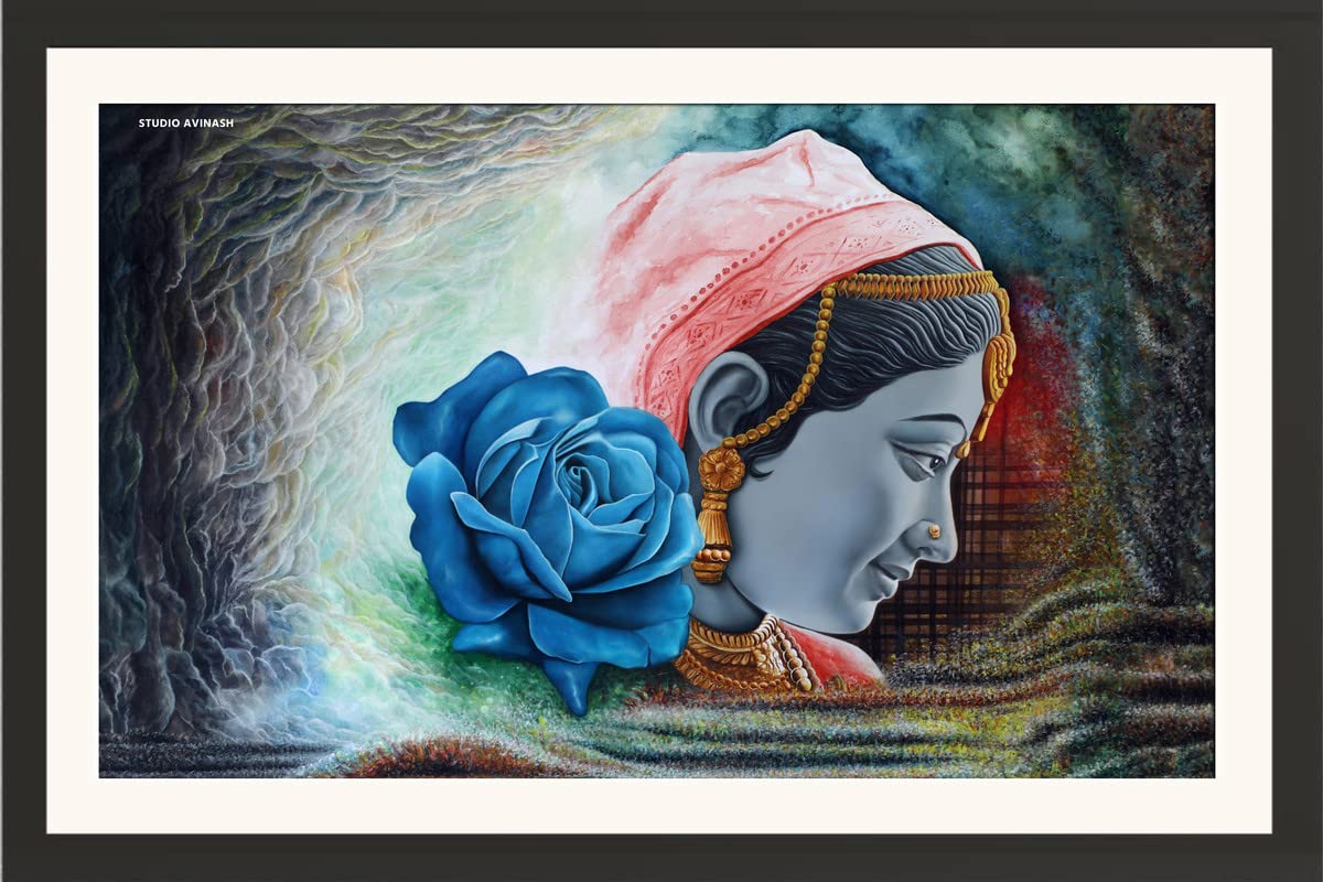 Wall Frame Rajasthani Bani Thani Handmade Realistic Painting Modern Art ...