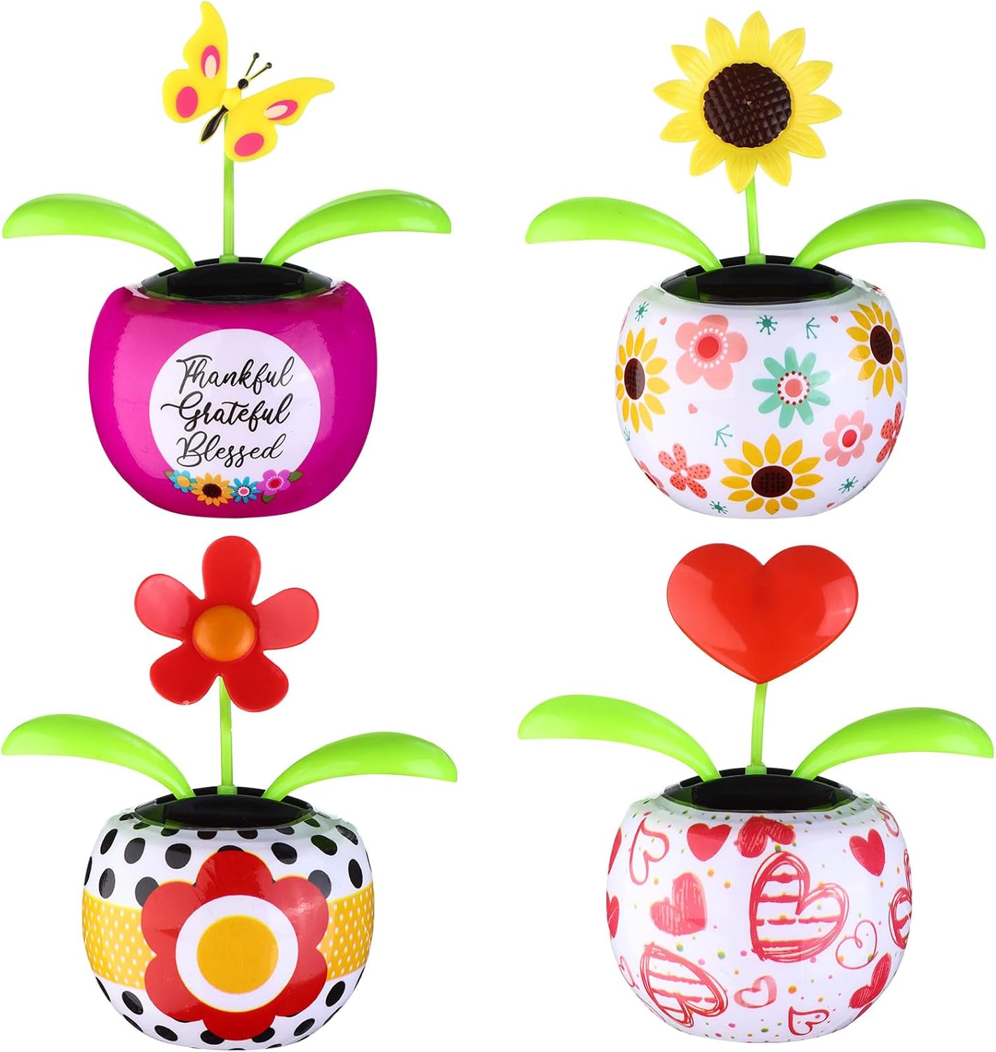 Amazon.com: 4 Solar Dancing Butterfly Toy Solar Powered Dancing Sun ...