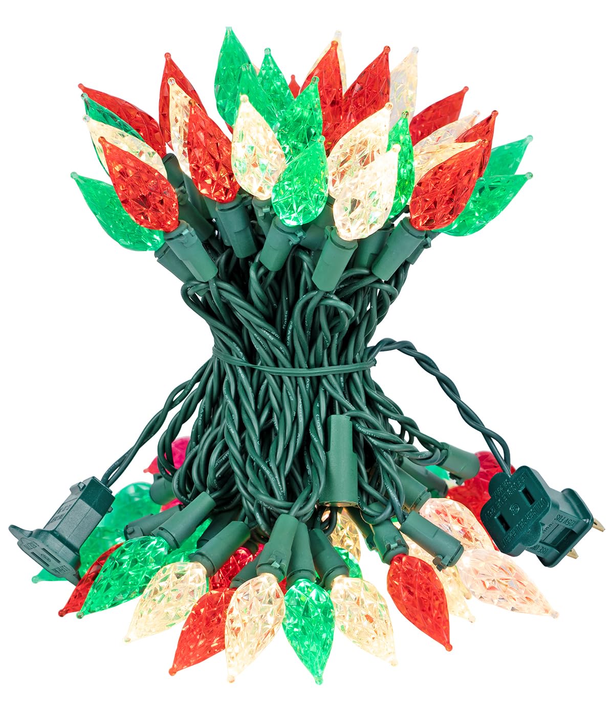 Snapklik.com : Red White And Green Christmas Lights Outdoor Faceted C6 ...