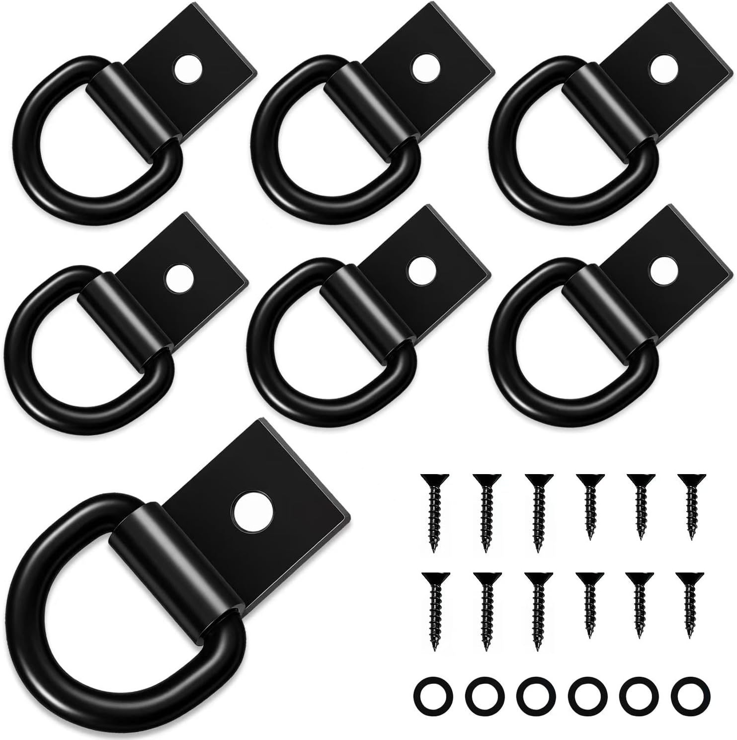 Amazon.com: Mauts-inus Black D Ring Tie Down Anchors,6Pcs Heavy Duty D Ring with Screws,Surface ...