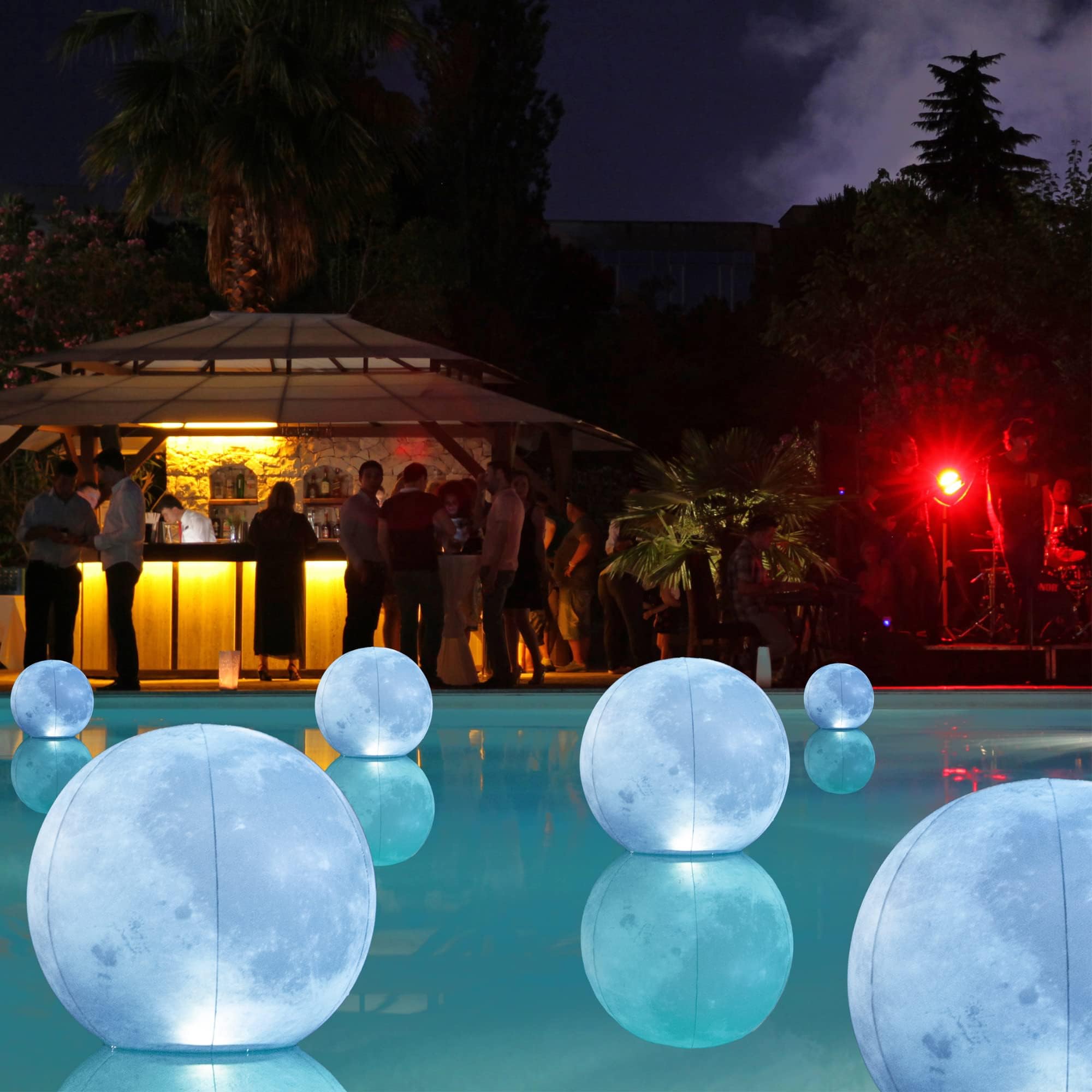Amazon.com : 6 Pack Full Moon Solar Floating Pool Lights with Hand Pump ...