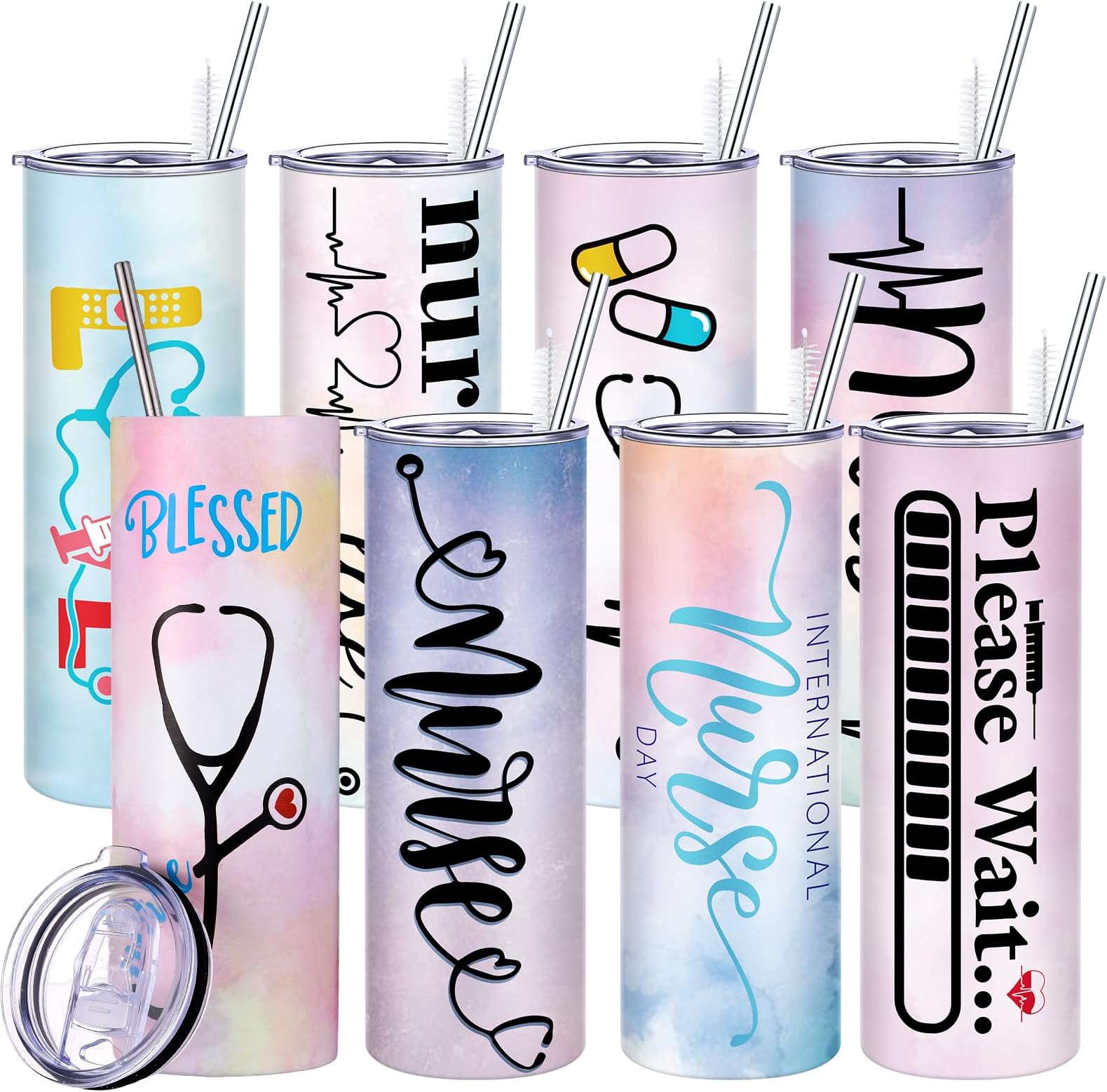 Amazon.com | 4 Sets Nurse Gifts for Women Stainless Steel Nurse Tumbler ...