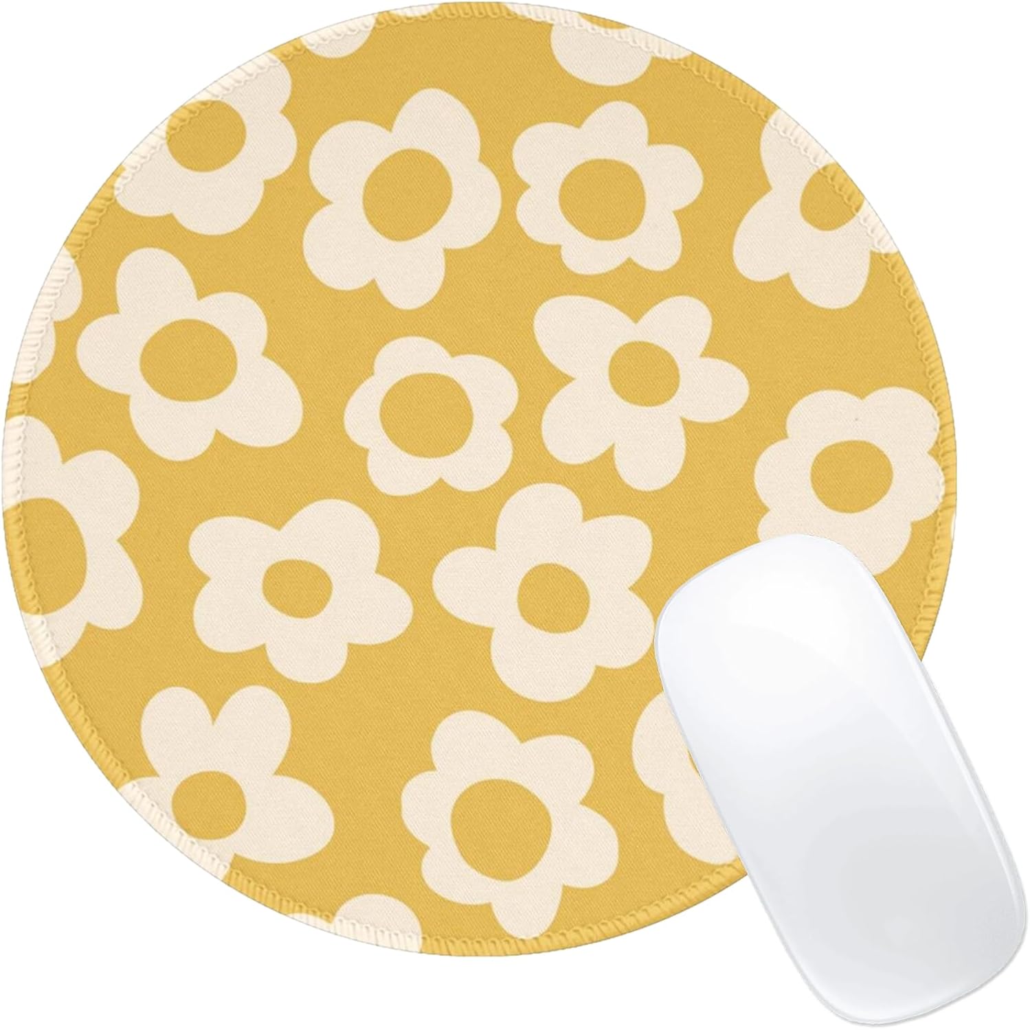 Amazon.com: Retro Yellow Flowers Mouse Pad Cute Travel Mousepad for ...