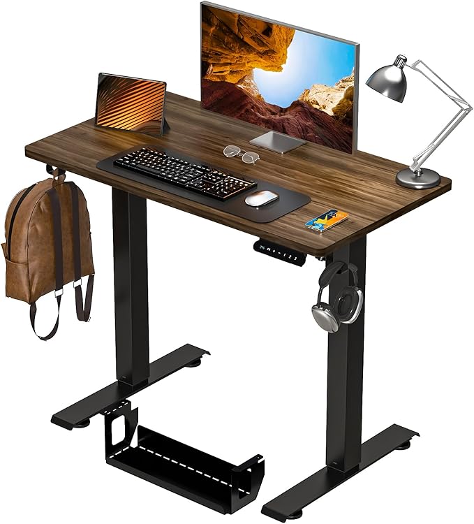 Amazon.com: Kingant Standing Desk Height Adjustable Small Electric ...