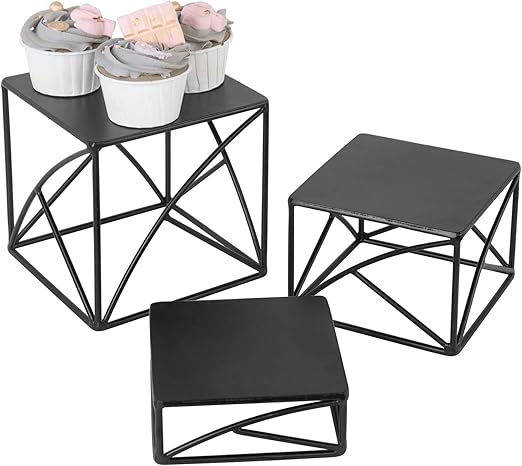 Amazon.com: MyGift Black Metal Wire Cupcake Stand, Tabletop Dessert ...