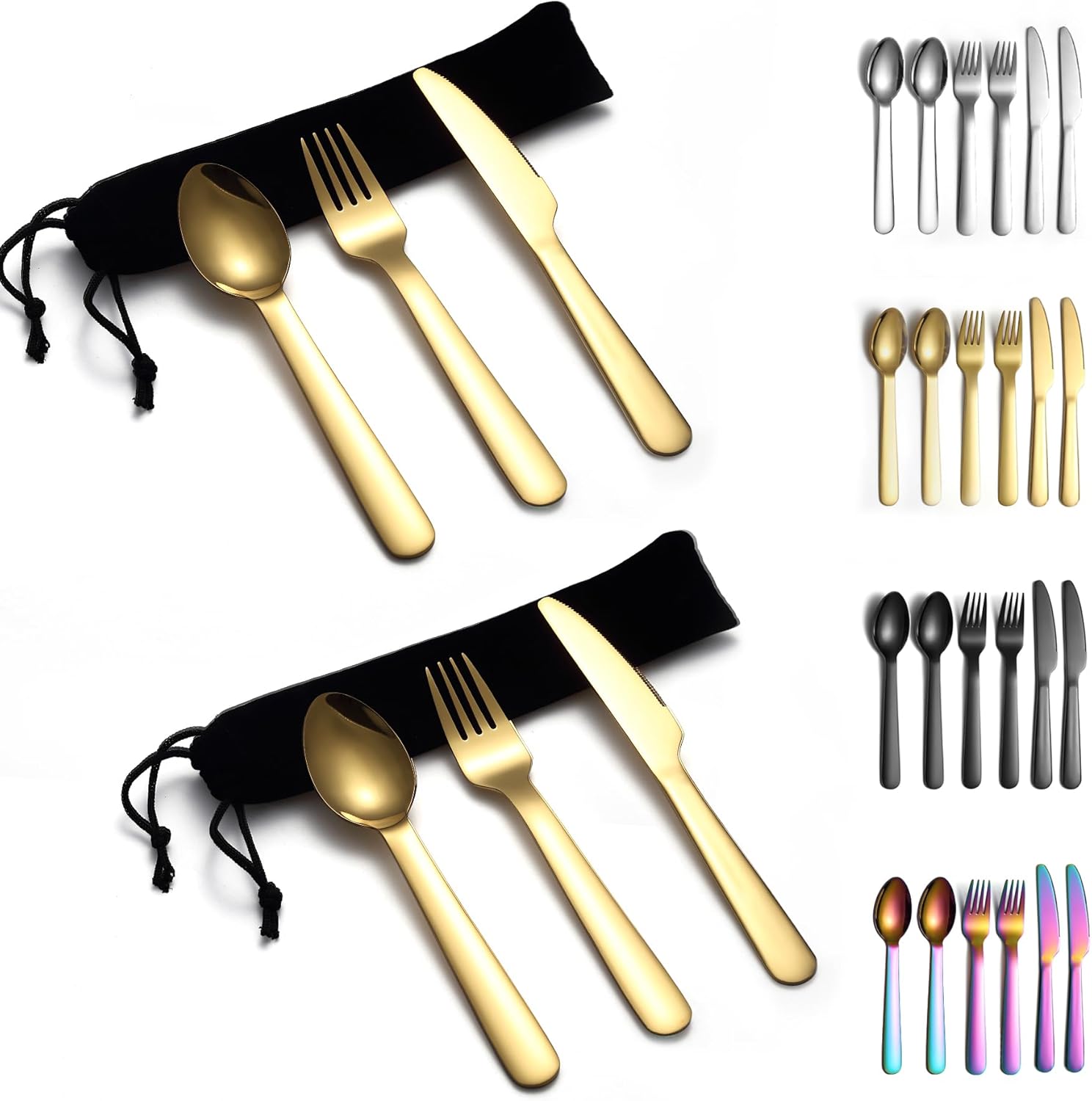Amazon.com: Evanda Portable Silverware Set Set of 2 Packs, Include ...