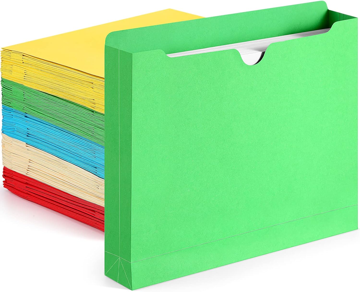 Amazon.com : Ctosree 100 Pack File Folders Jacket 2 Inch Expanding File ...