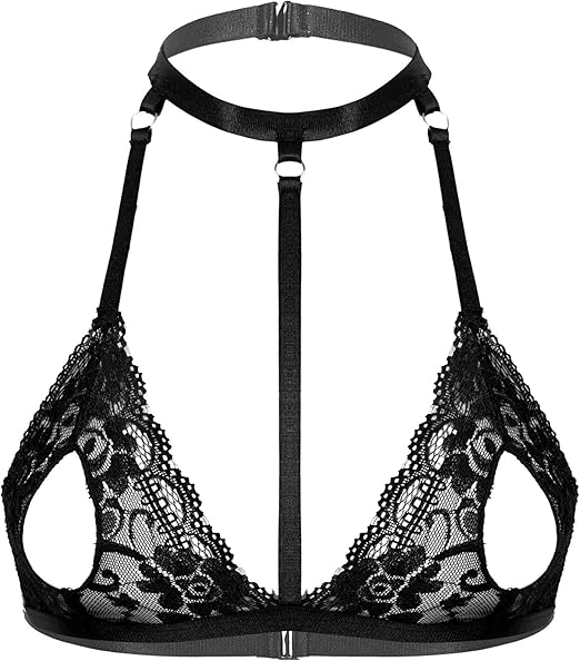 Aislor Offene Brust BH Damen Transparente Spitze Bra Ouvert Dessous Neckholder Oberteil ...