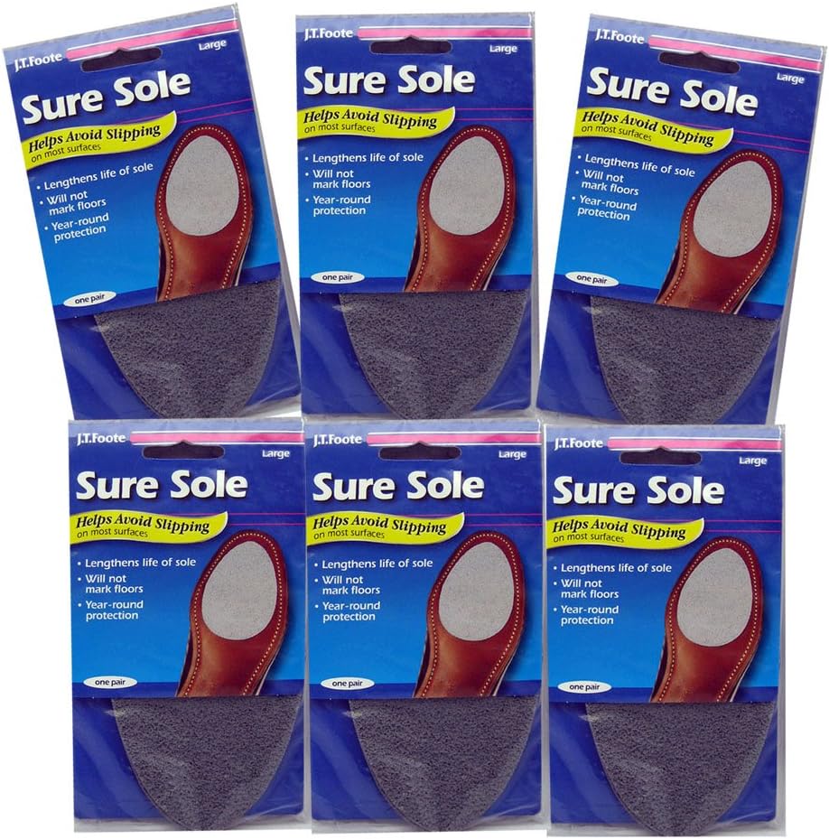 Amazon.com: J.T.Foote Sure Sole No Slip Anti Skid Shoe Pads, Large (6 ...