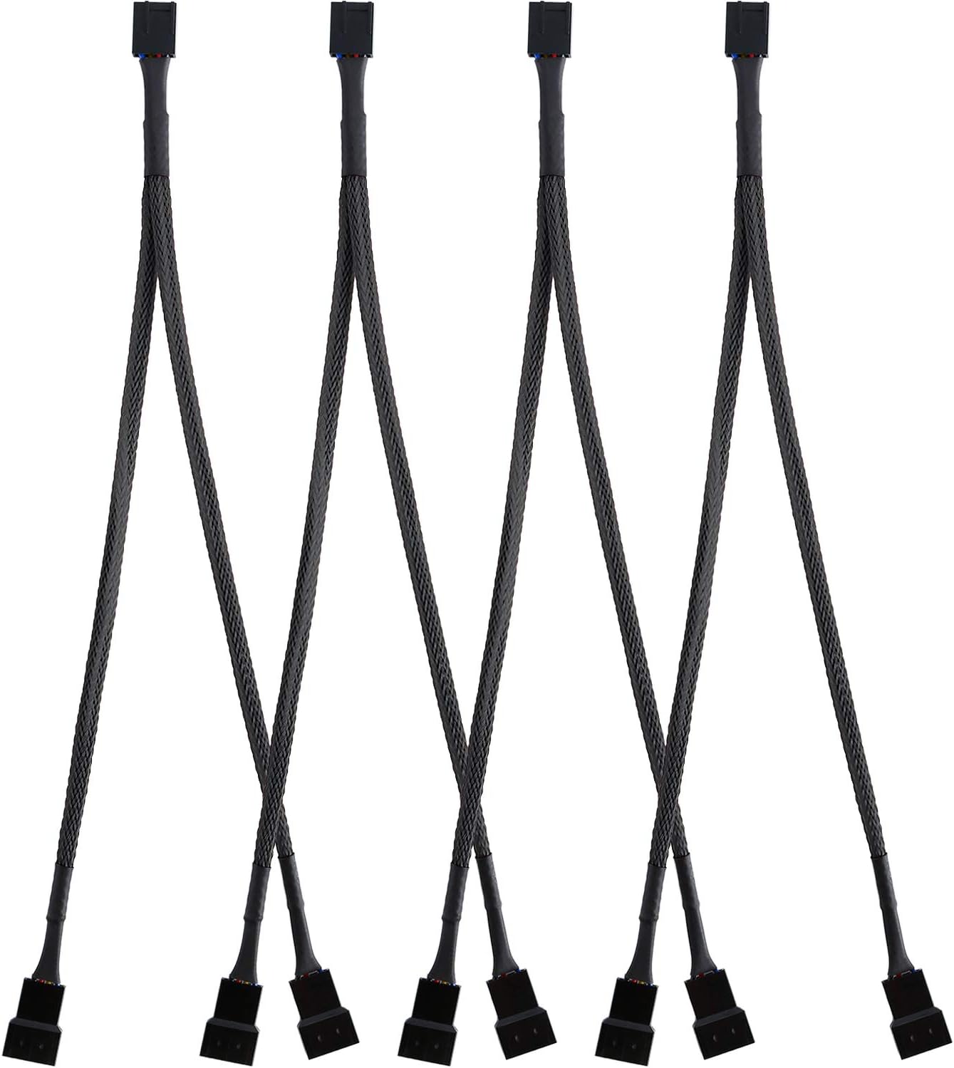 4-Pin PWM Fan Splitter Cable - 4-Pack Y Splitter Computer PC Power ...