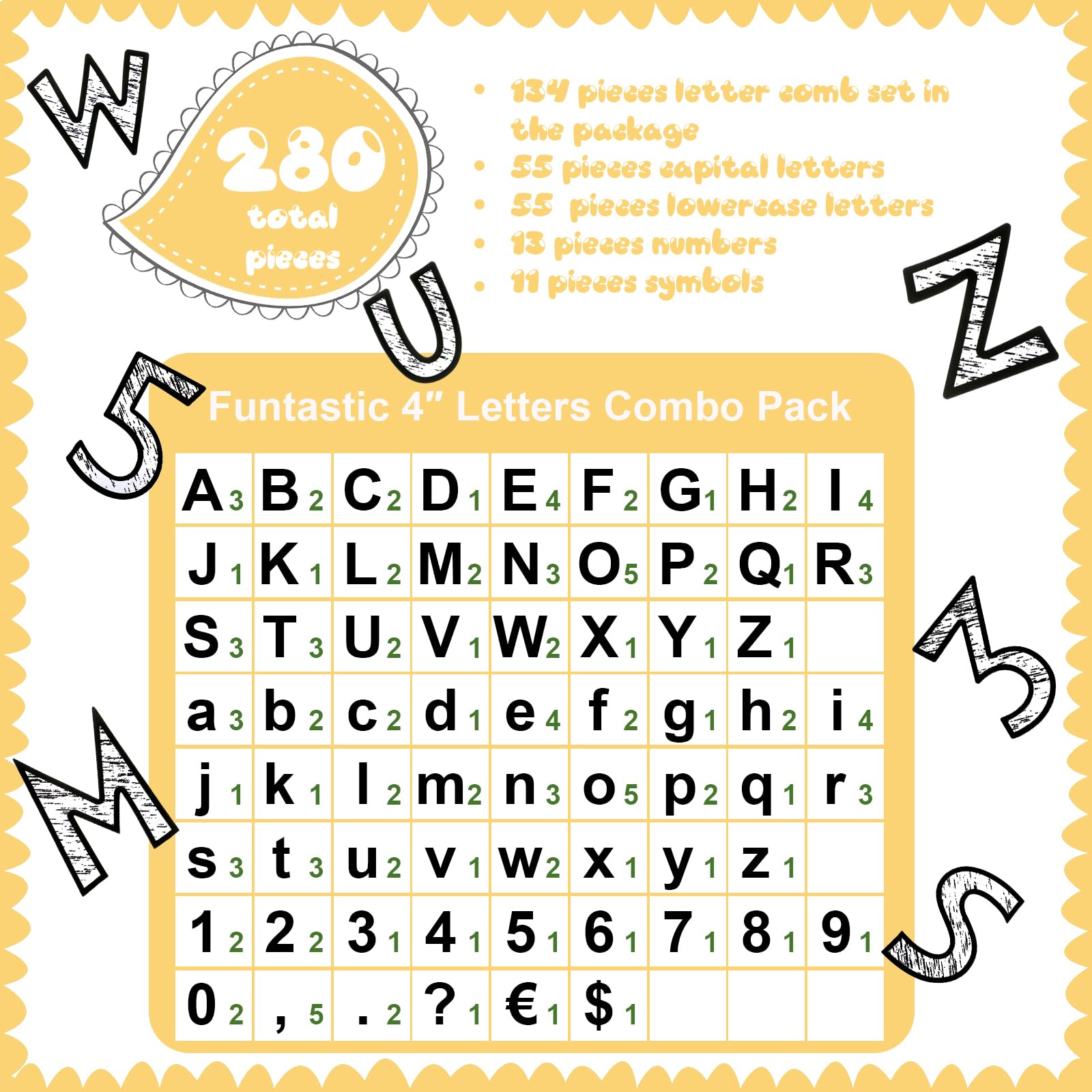 Snapklik.com : Tenare 134 Pieces 5 Inch Bulletin Board Letters Alphabet ...