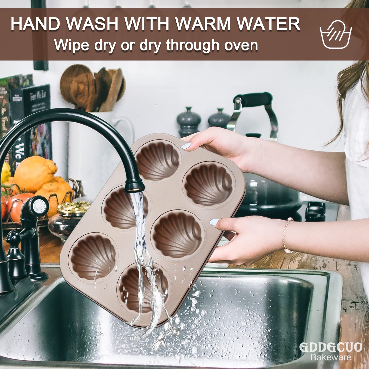 Snapklik.com : Madeleine Pans, 2 Pack Non-Stick Spherical Shell ...