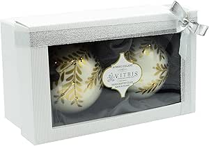 Vitbis Christmas Tree Decoration Set of Two 10 cm Diameter Milky White ...