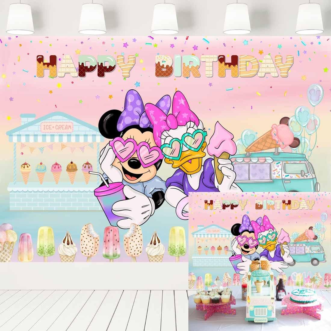 Amazon.com : Minnie Mouse Beach Party Backdrop Tropical Sunrise ...