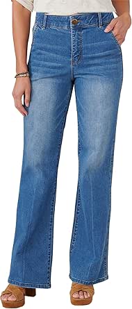 Democracy Women's Ab Solution Skyrise Trouser Boot, Mid Blue at Amazon ...