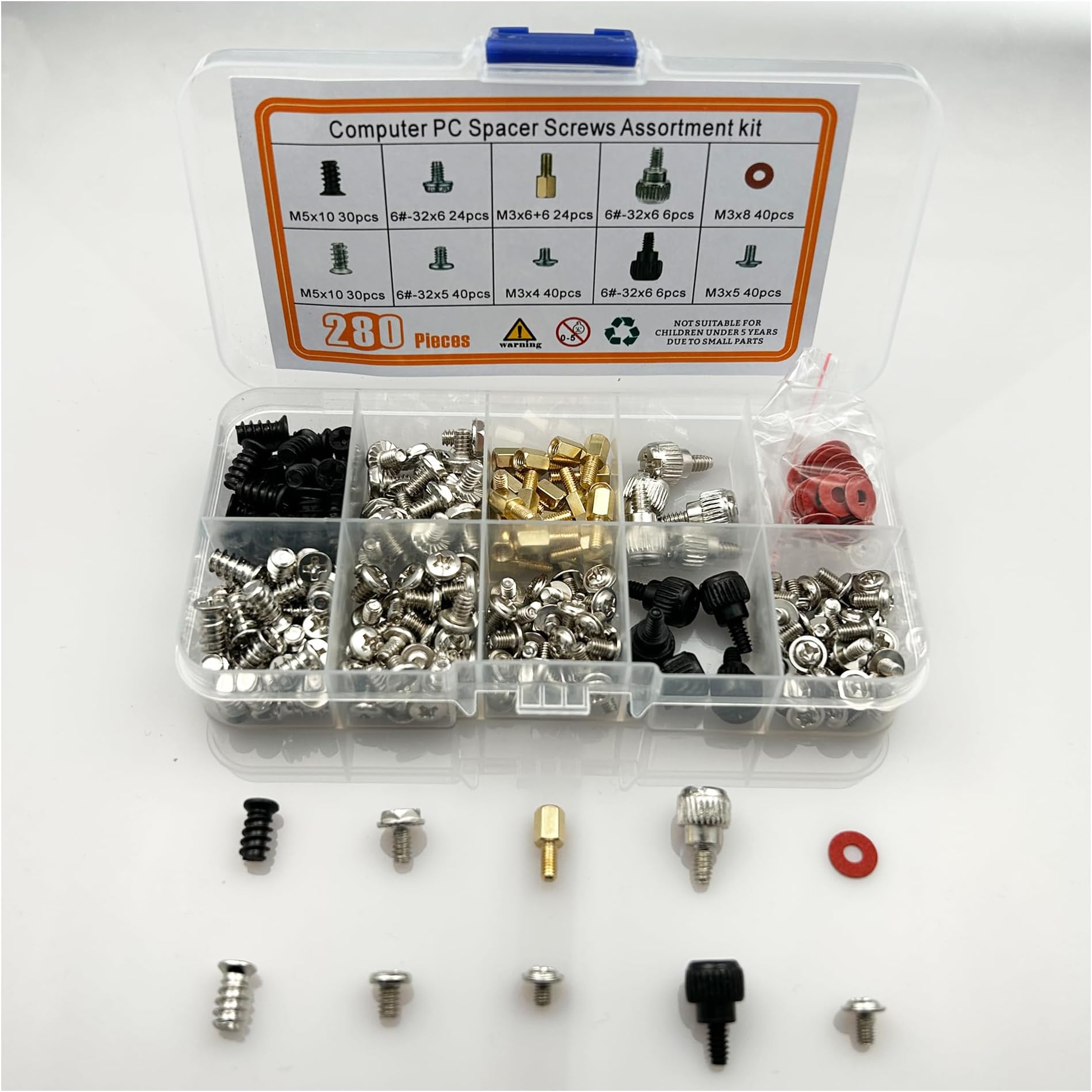 Yenghome 279 Pcs Personal Computer Screw Standoffs Set Kit for Hard ...
