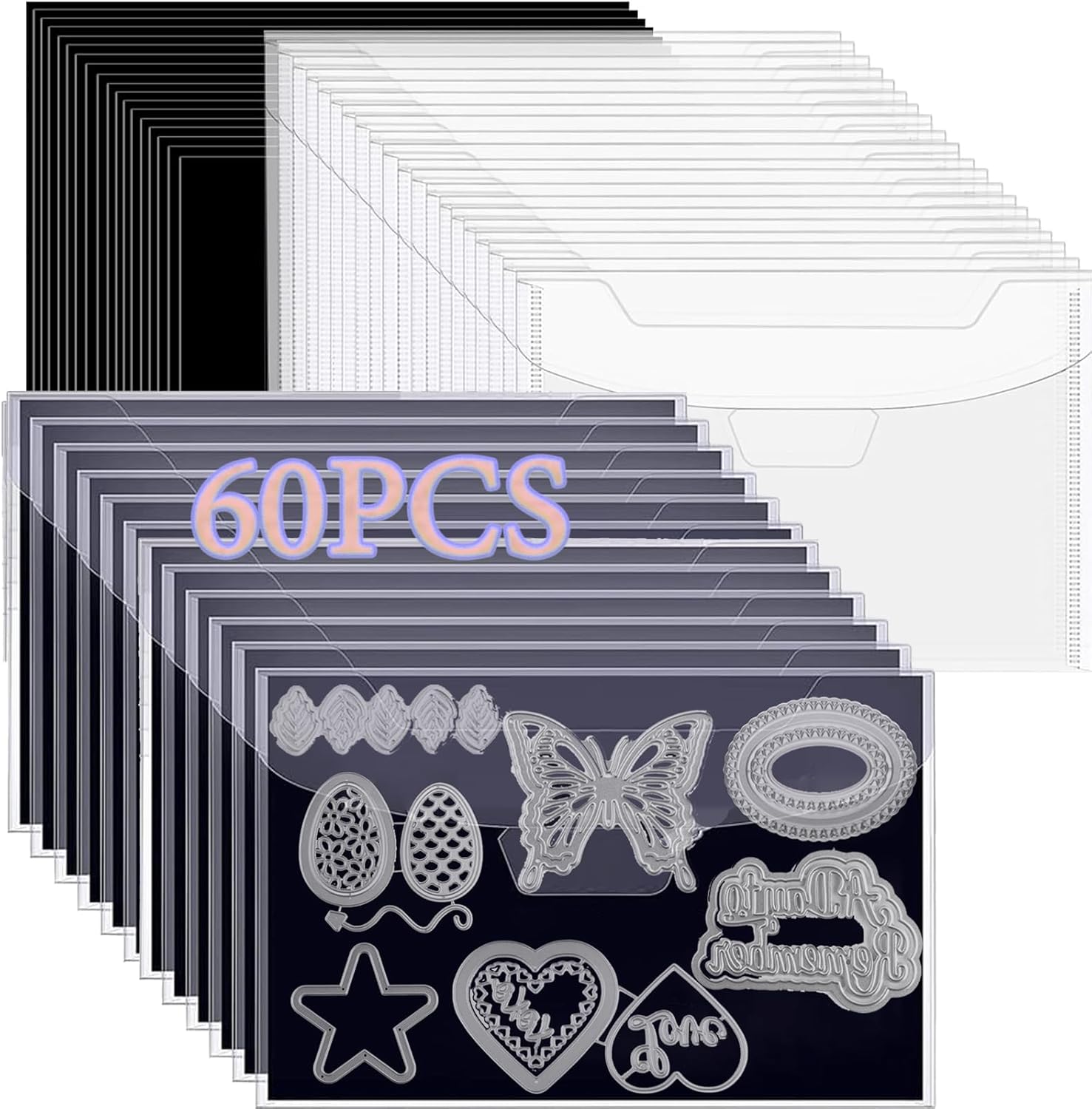 60 PCS Stamp&Die Storage Bag and Rubber Magnetic Sheets,0.5mm ...