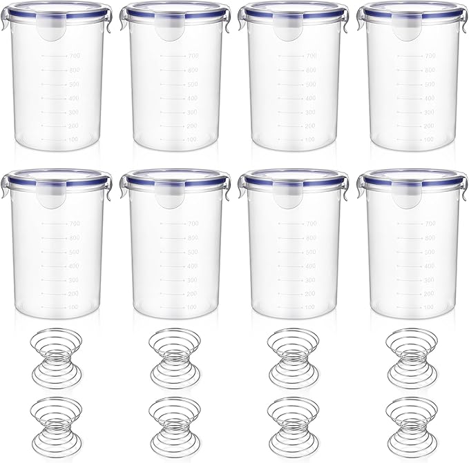 Amazon.com: 8Pcs Plastic Paint Storage Containers with Stainless Steel ...