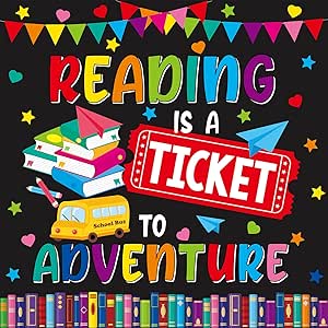 Amazon.com: Reading Bulletin Board Set Colorful Positive Classroom ...