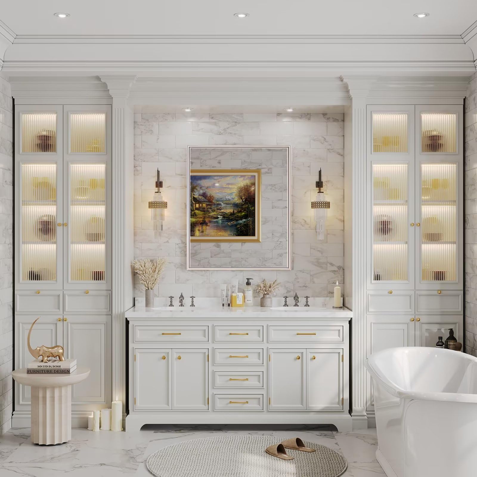 Snapklik.com : Wanzvisk Brushed Nickel Framed Mirrors For Bathroom,30 X ...