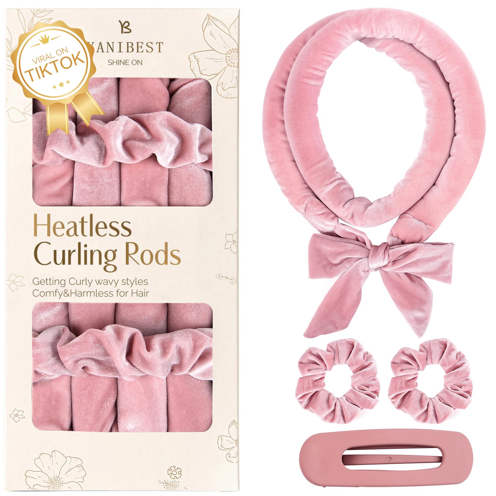 Amazon.com : Yanibest Heatless Hair Curler, No Heat Hair Curlers to ...