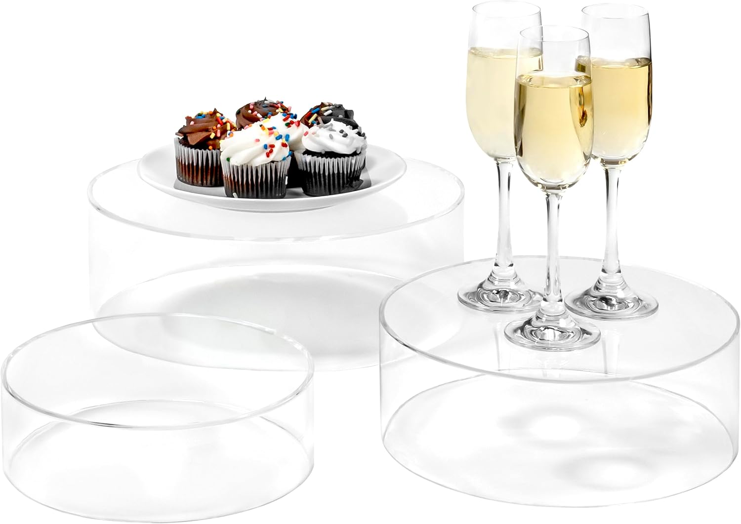 Amazon.com: Red Co. Set of 3 Sizes (10", 8", 7") Acrylic Round Cylinder ...