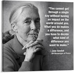 Amazon.com: SUOAK Animal Behaviorist Jane Goodall Famous Quote Poster ...