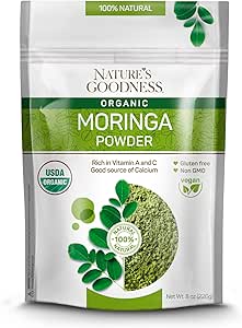 Amazon.com : Nature's Goodness Organic Moringa Powder – 45 Servings (8 oz) - Nutrient-Dense ...