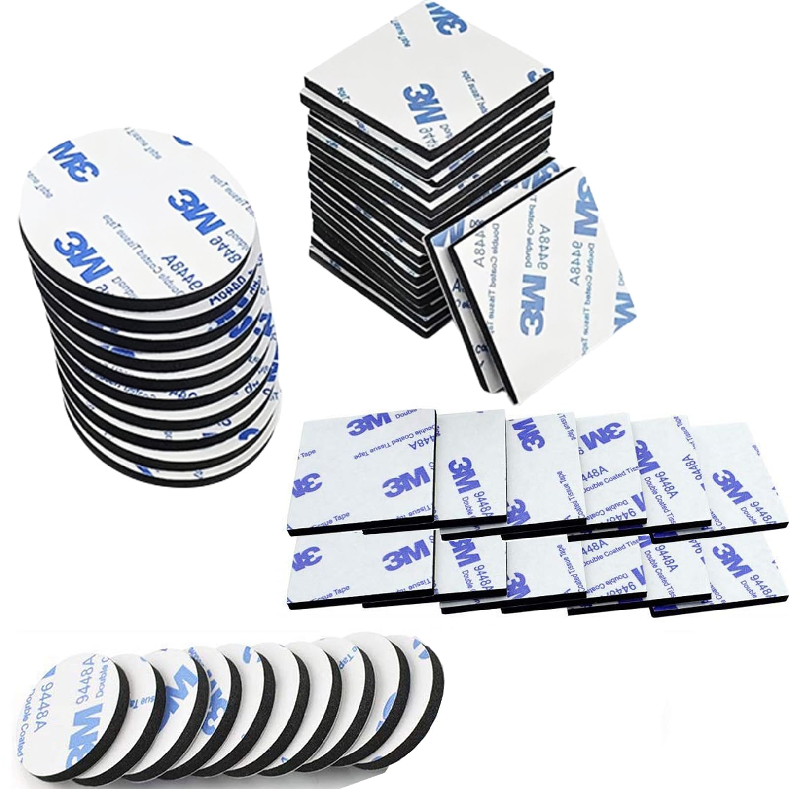 Shunshi 50 Pcs Double Sided Sticky Pads, Stickers Foam Tape, Stick on ...