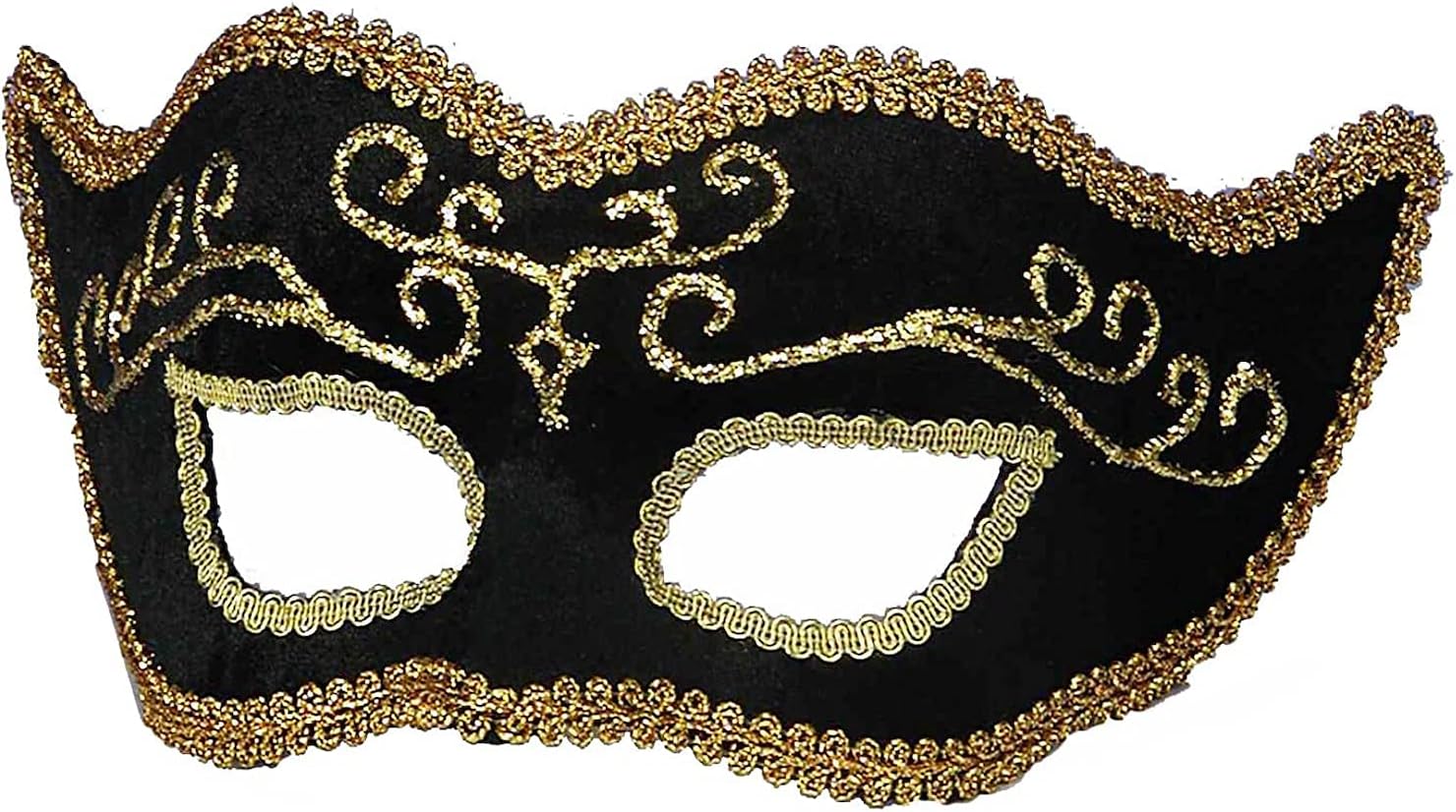 Amazon.com: Forum Mardi Gras Costume Masquerade Half Mask With Gold ...