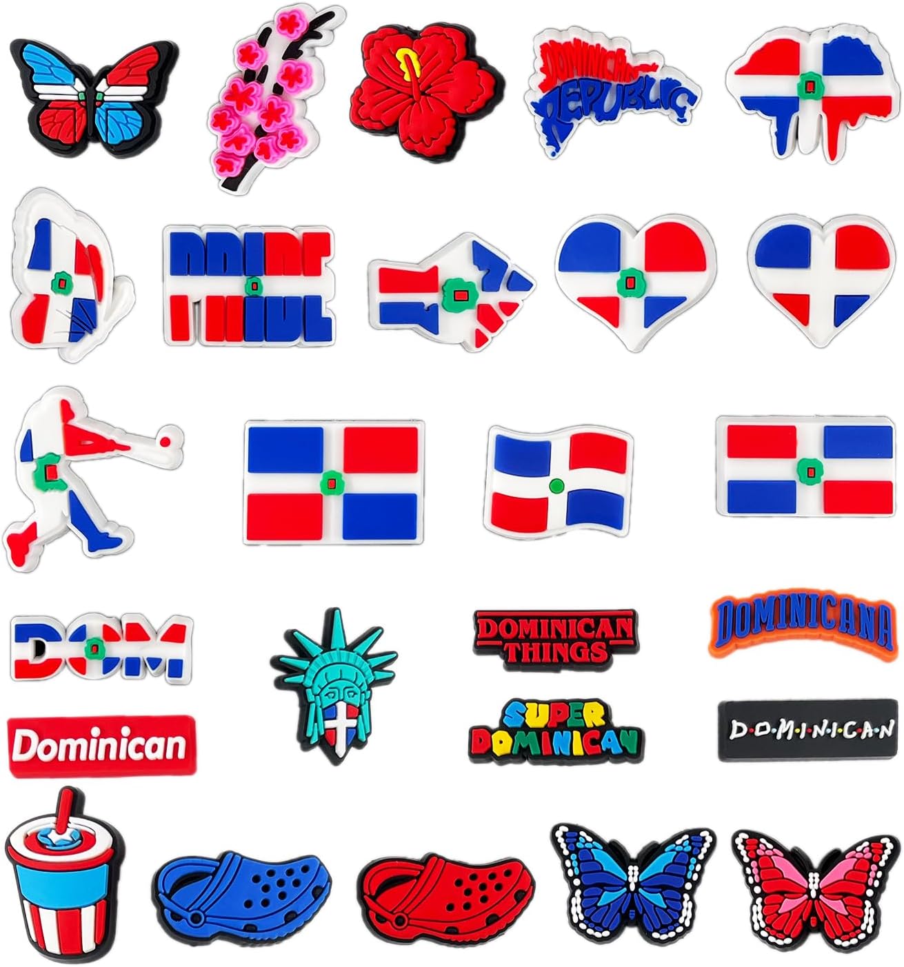 Amazon.com: 26PCS Dominican Shoe Charm for Clog Sandals Wristband ...