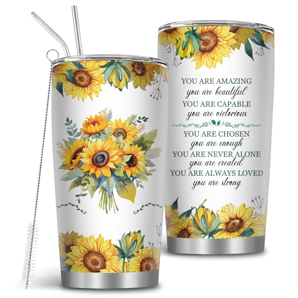 Amazon.com | MoYueno Sunflower Gifts for Women, 20 Oz Sunflower Tumbler ...