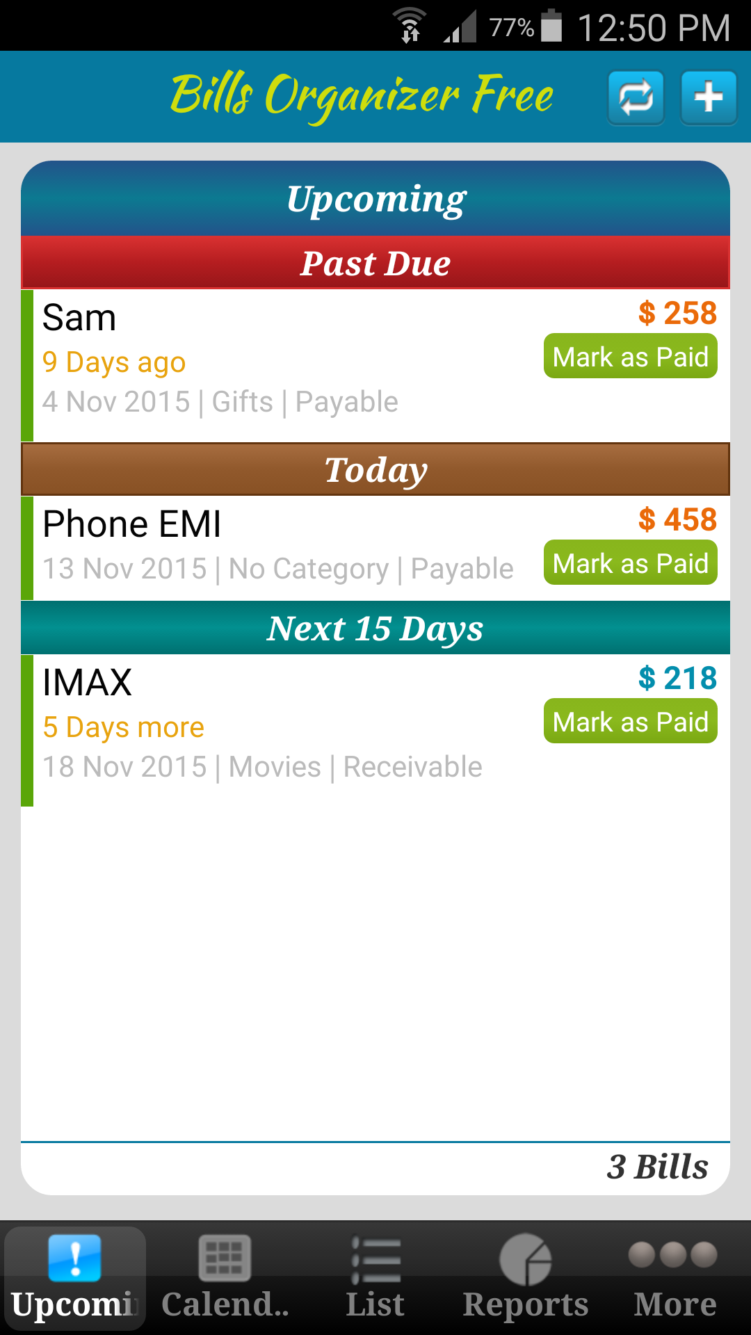 Bills Organizer Free - App on Amazon Appstore