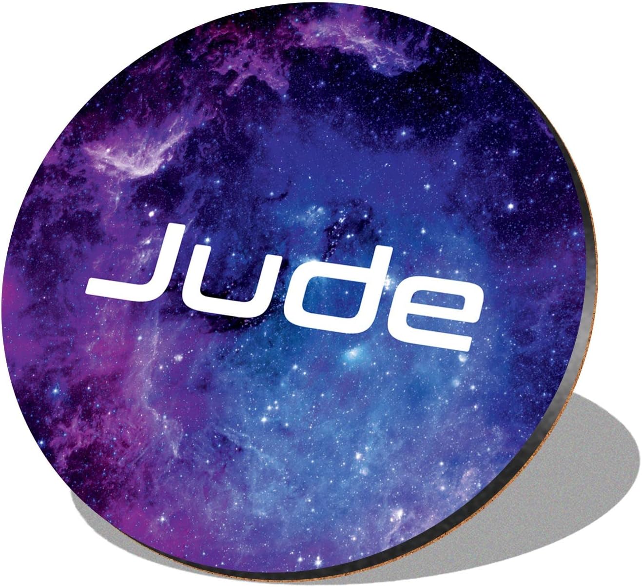 1 x Round Coaster - Name Jude Space Universe Galaxy Stars Letter ...
