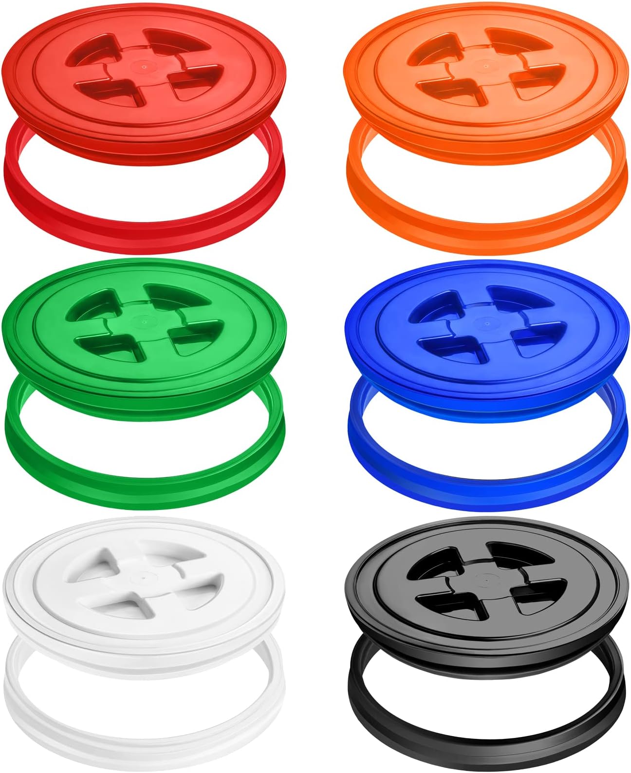 Amazon.com: 5 Gallon White Gamma Seal Screw Top Removable Lid- 6 Pack ...